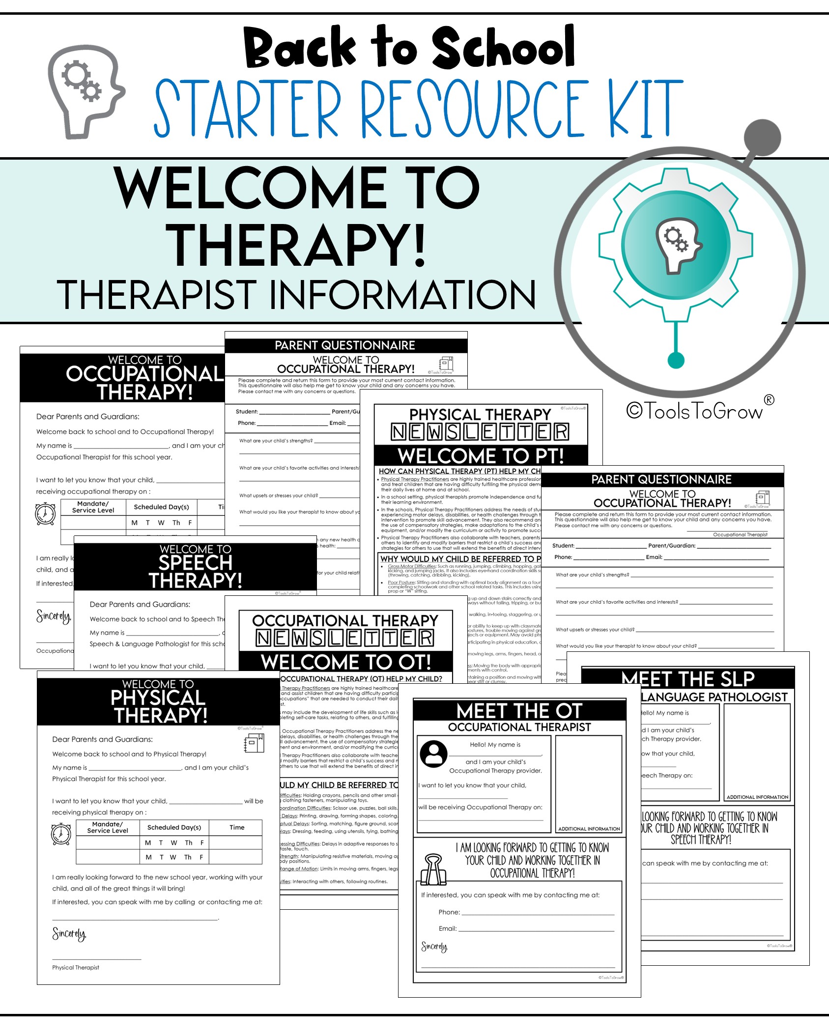 BACK TO SCHOOL THERAPY STARTER RESOURCE TOOLKIT | Blog | Tools To Grow ...