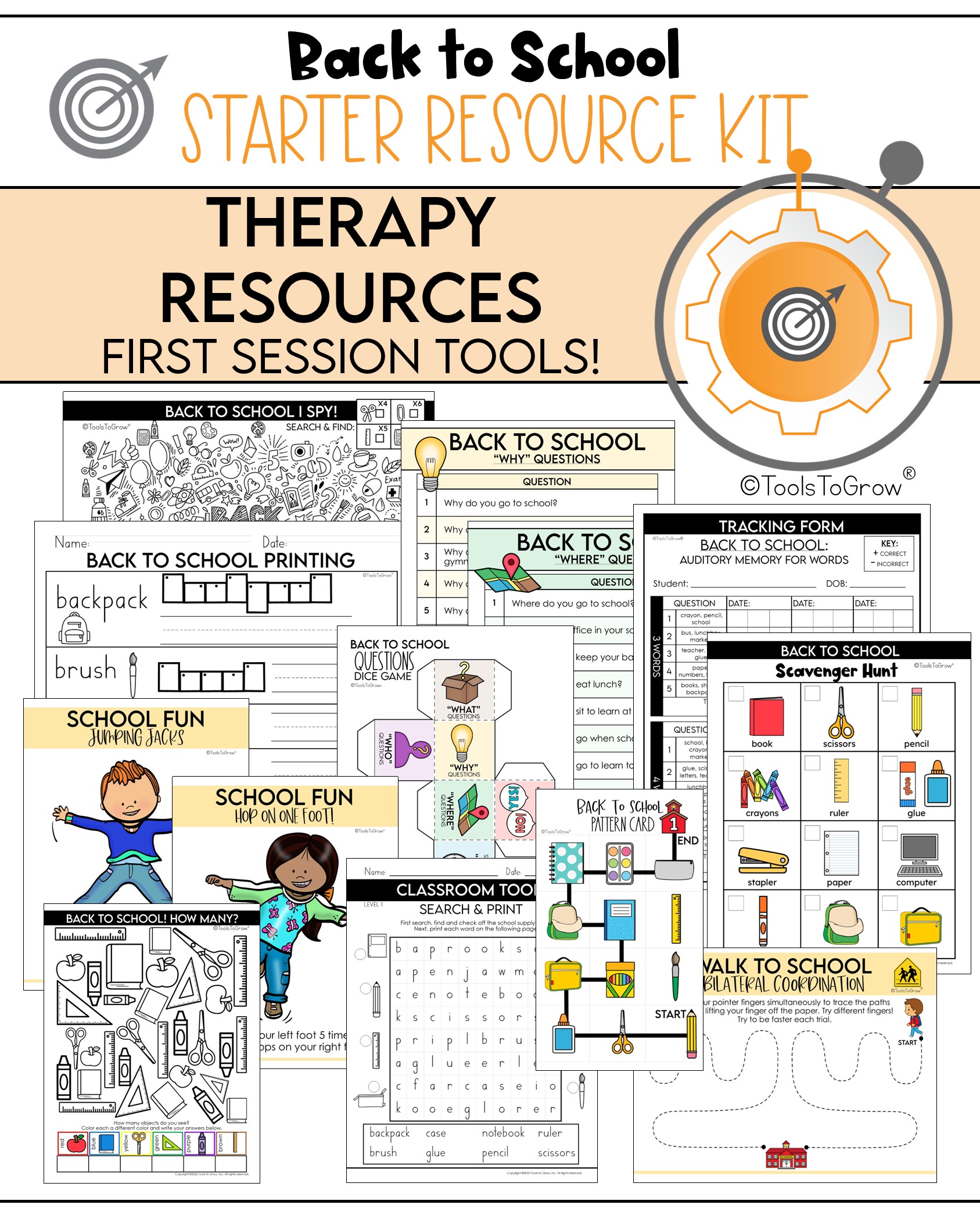 BACK TO SCHOOL THERAPY STARTER RESOURCE TOOLKIT | Blog | Tools To Grow ...