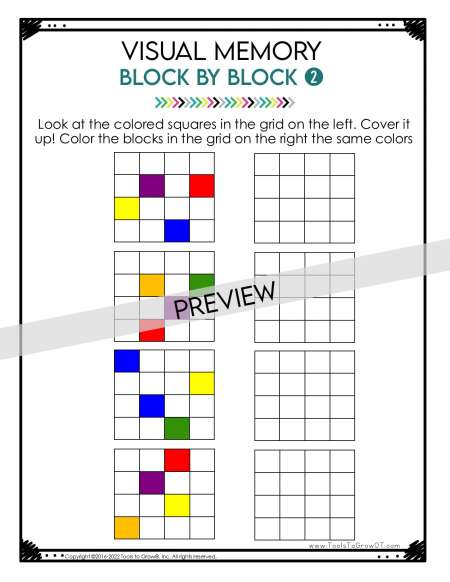Memory Recall Worksheets Memory Recall Worksheets